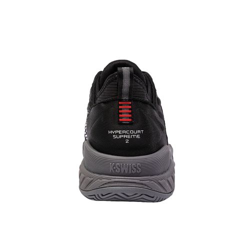 K-Swiss Hypercourt Supreme 2 Mens Tennis Shoe - Black/Steel Gray/Firey ...
