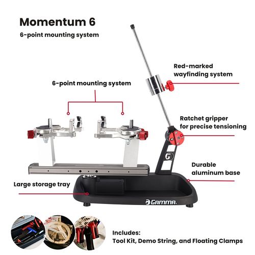 Gamma Momentum 6 Drop Weight Stringing Machine MOM610 | Tennis-Point