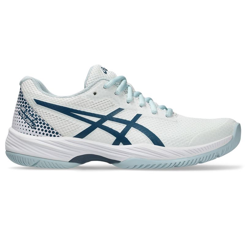 Asics Gel Game 9 Womens Pickleball Shoe White Vintage Indigo Midwest Racquet